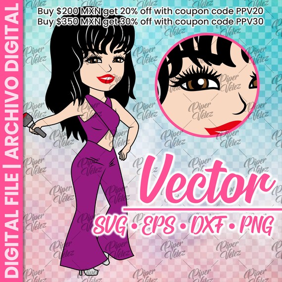 Selena Quintanilla SVG Vector Clipart PNG - Etsy