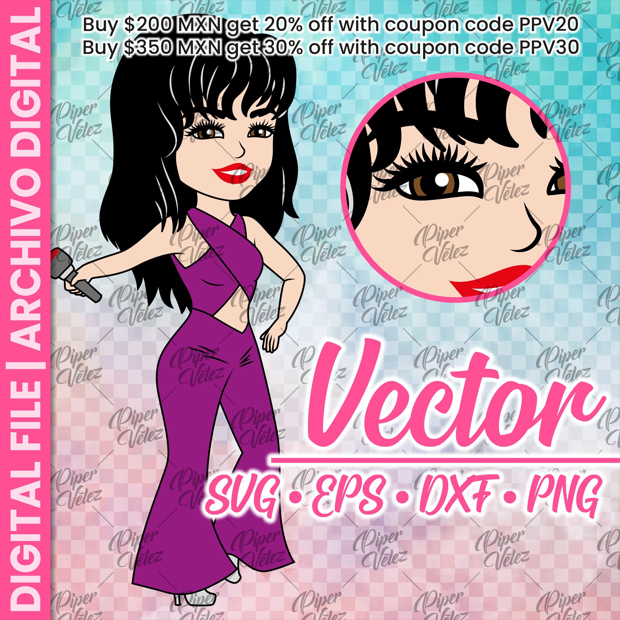 Selena Quintanilla SVG Vector Clipart PNG - Etsy España