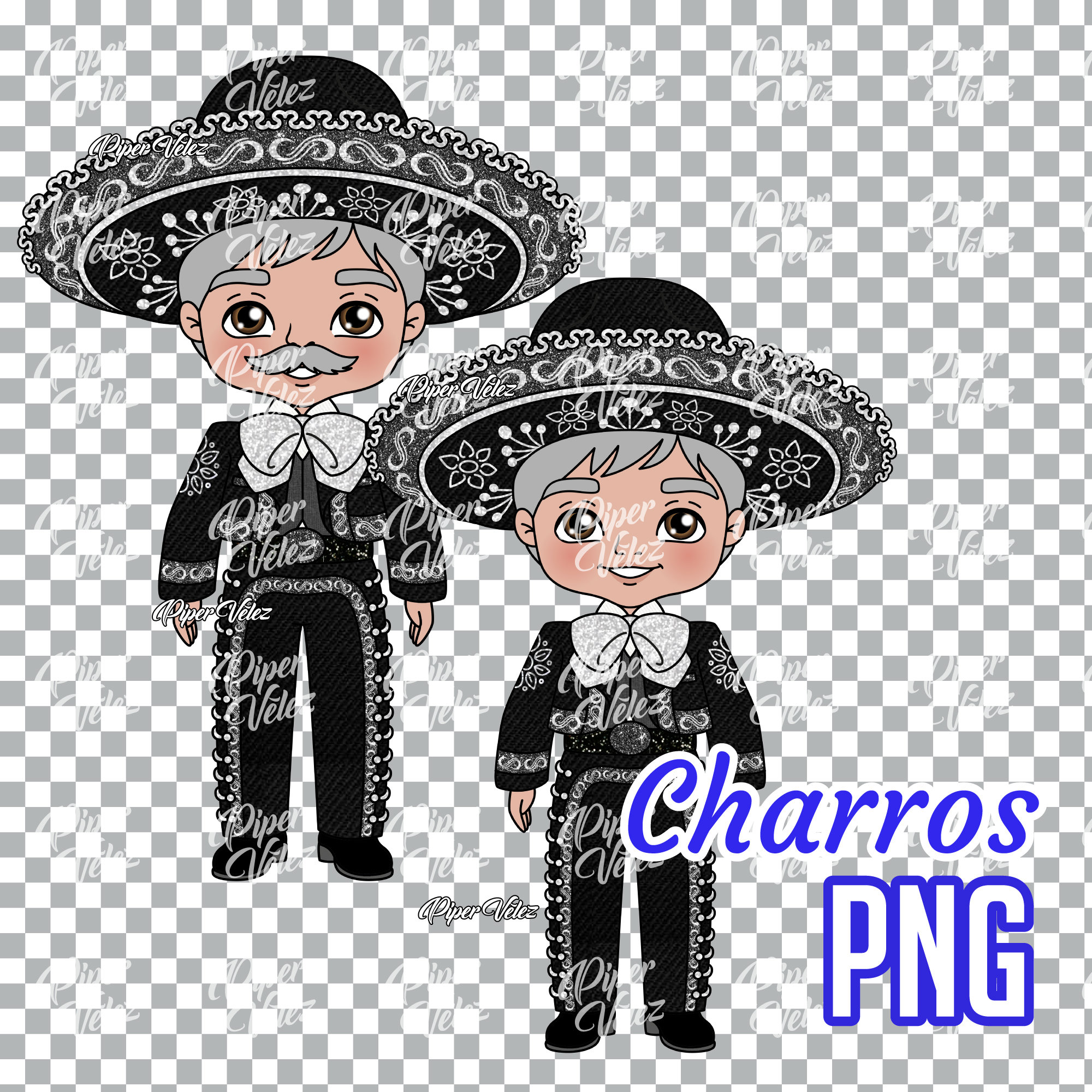 Charro Clipart PNG Gray Hair - Etsy