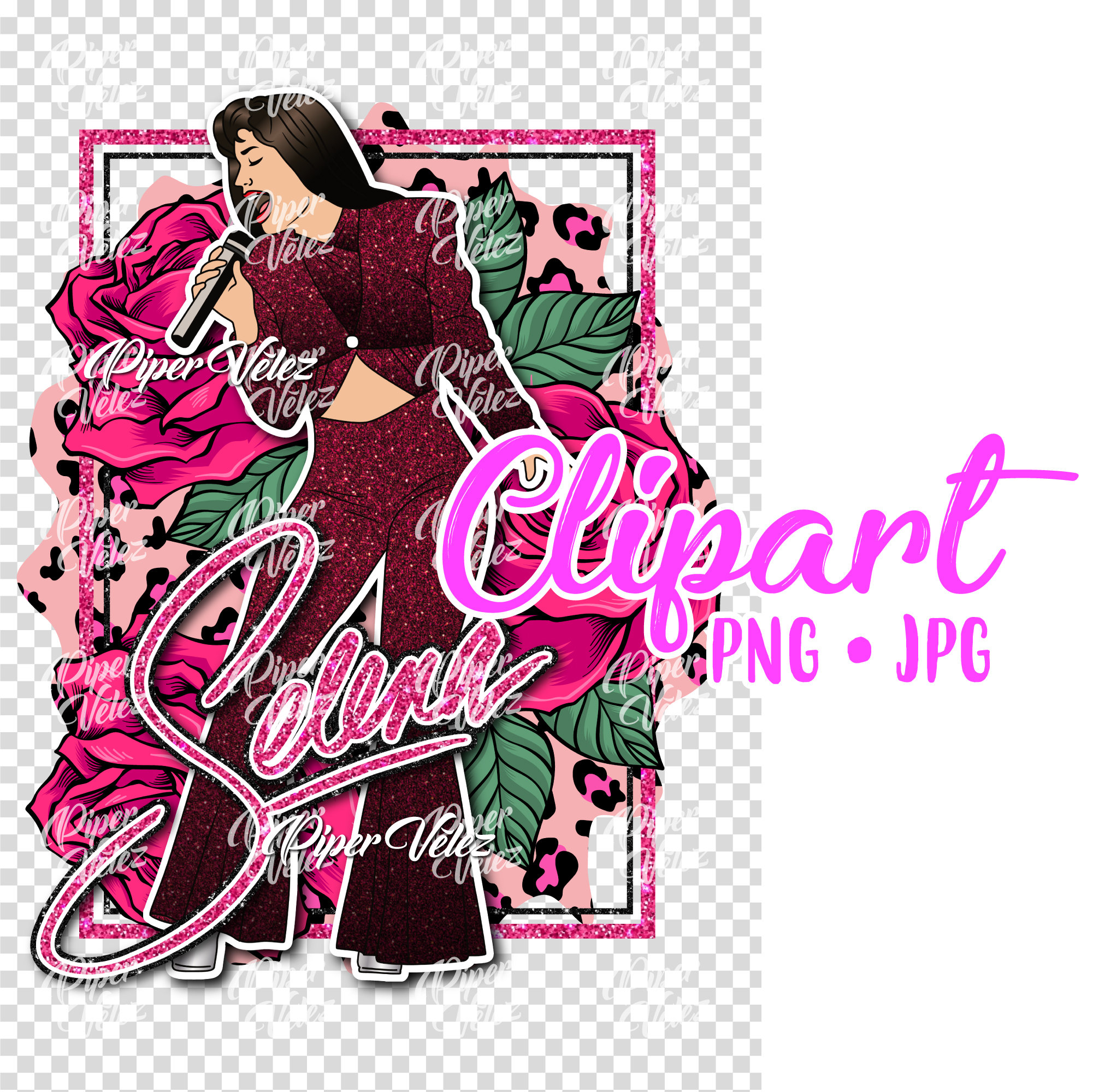 Selena Quintanilla Clipart PNG JPG - Etsy Israel