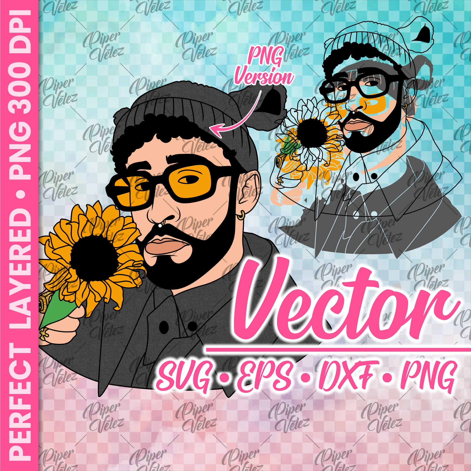 Bad Bunny SVG Clipart PNG Bad Bunny Vector | Etsy UK