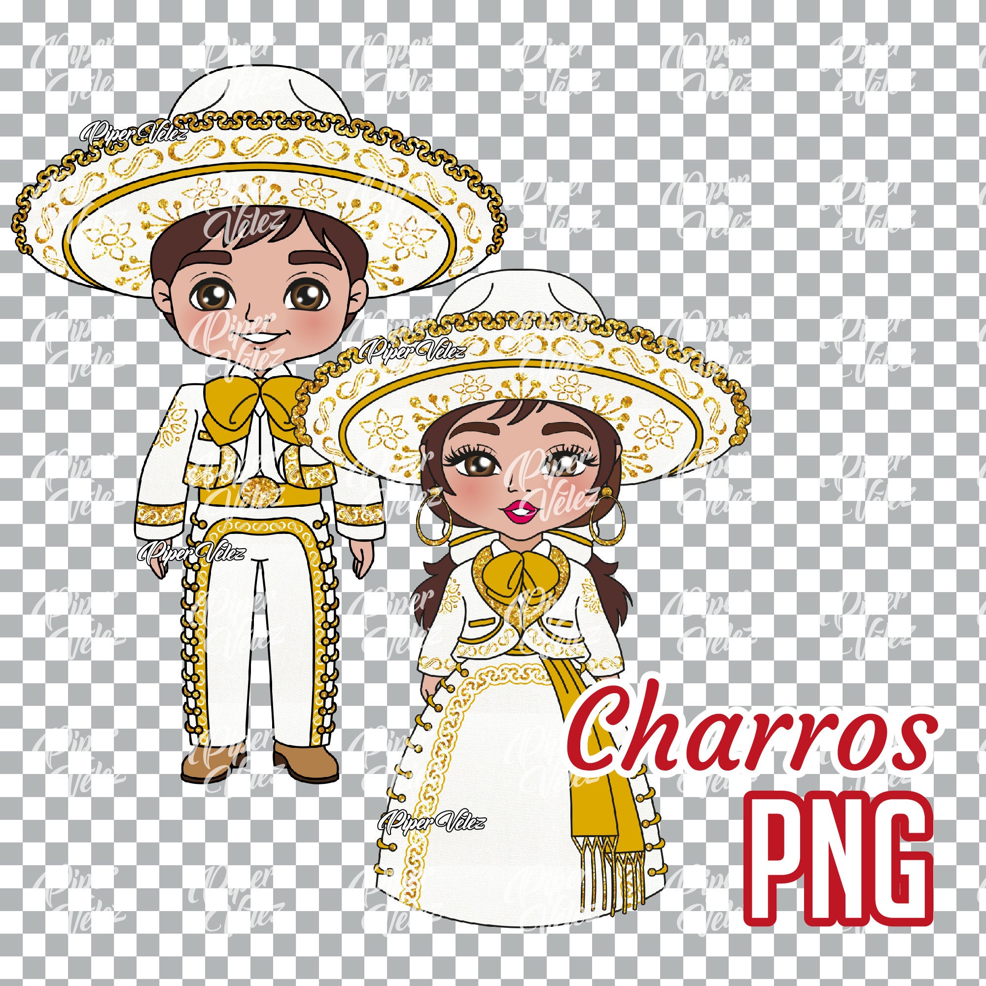 Charros Couples Clip Art