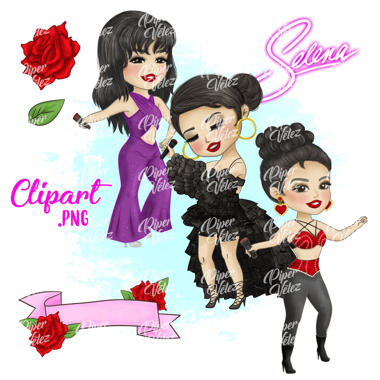 Selena Quintanilla Original Clipart PNG - Etsy