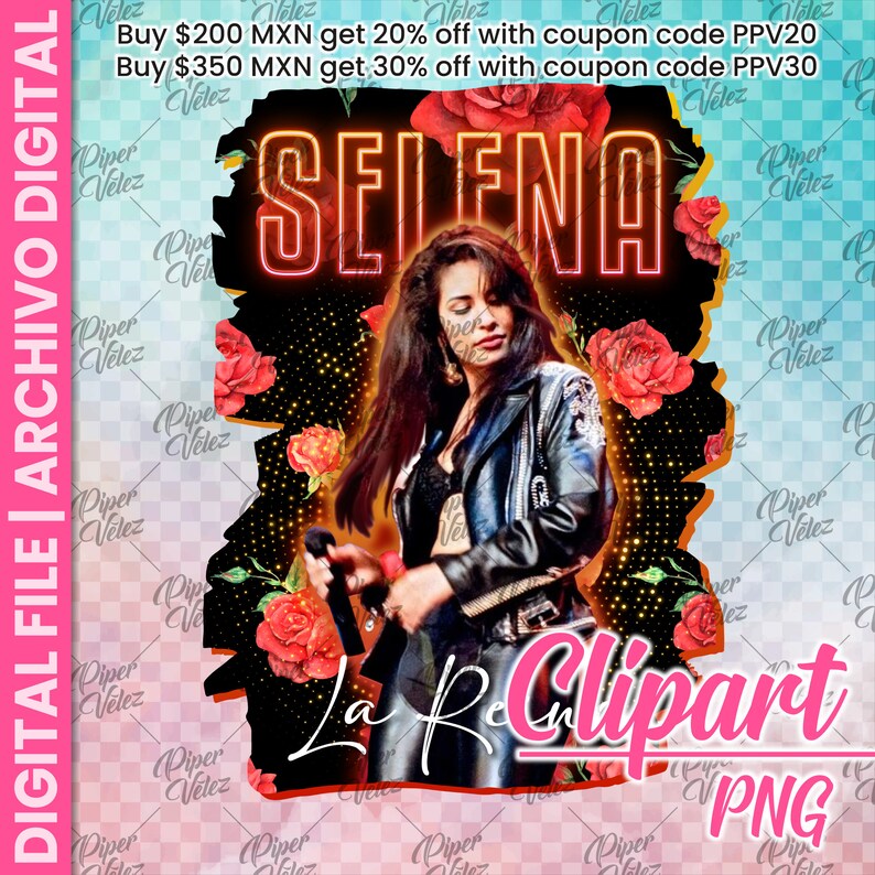 Selena Quintanilla Clipart JPG and PNG - Digital File - Selena ...
