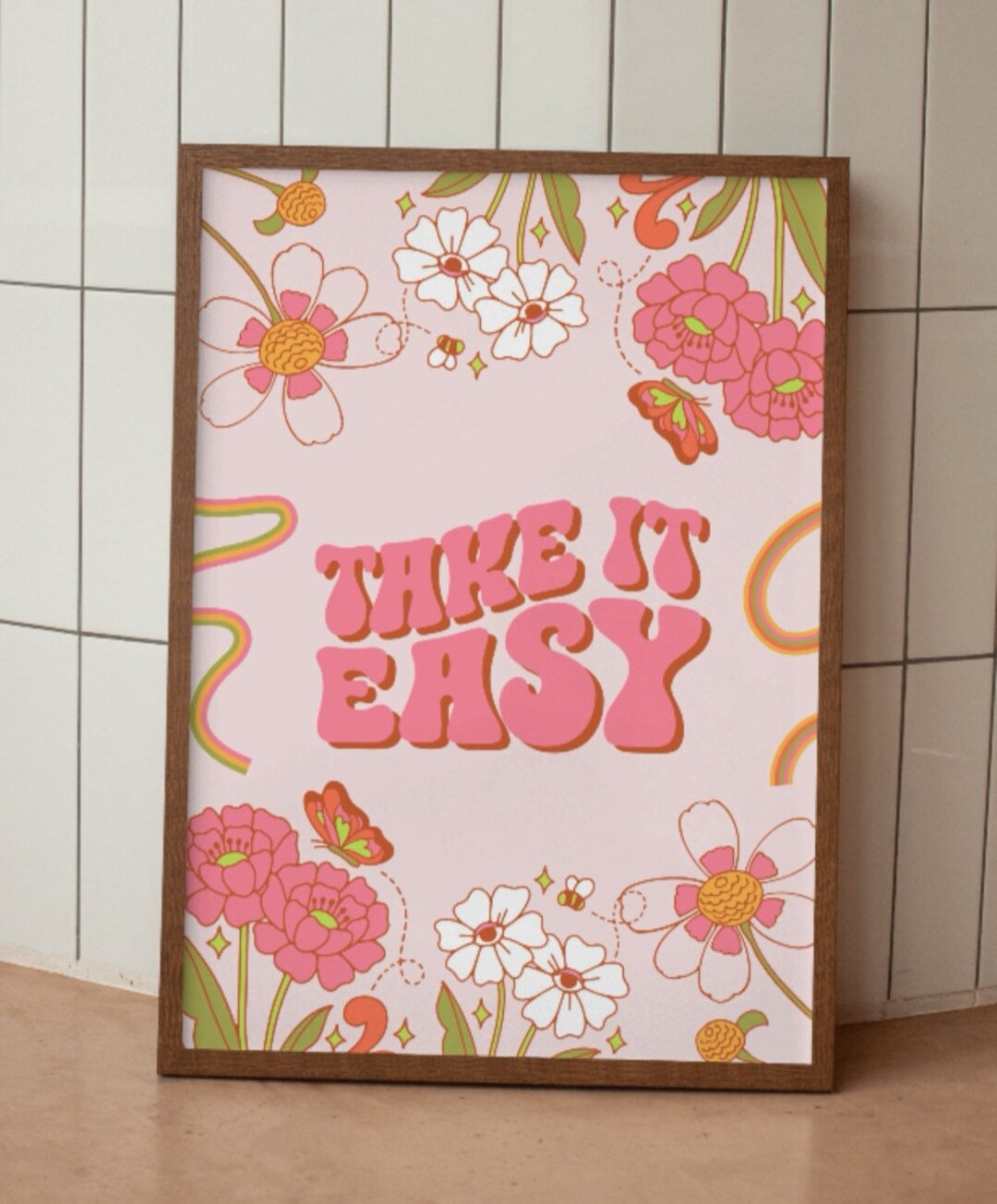 Take It Easy Poster Self Care Inspirational Poster Arty - Etsy
