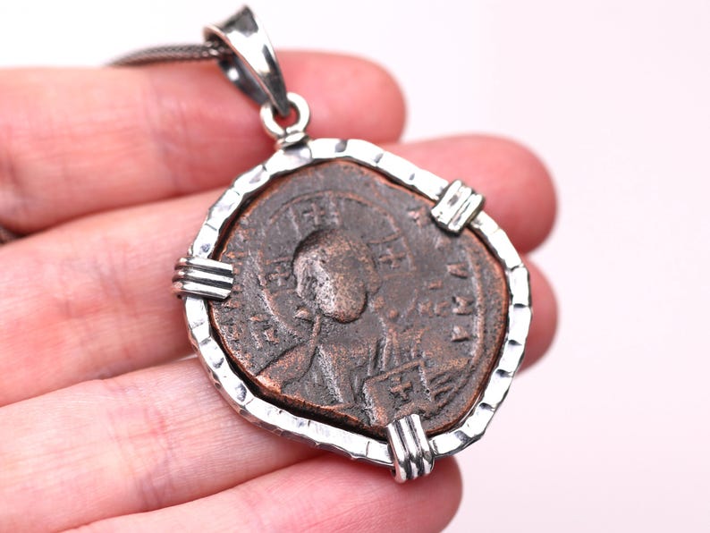 Genuine Ancient Byzantine Coin in Sterling Silver - Anonymous Follis ...