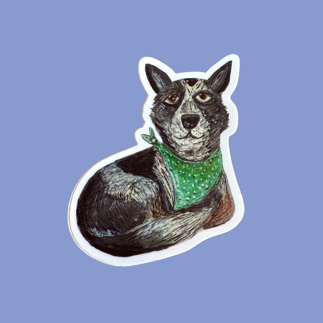 Blue Heeler Vinyl Sticker, Watercolor Australian Cattle Dog Decal - Etsy