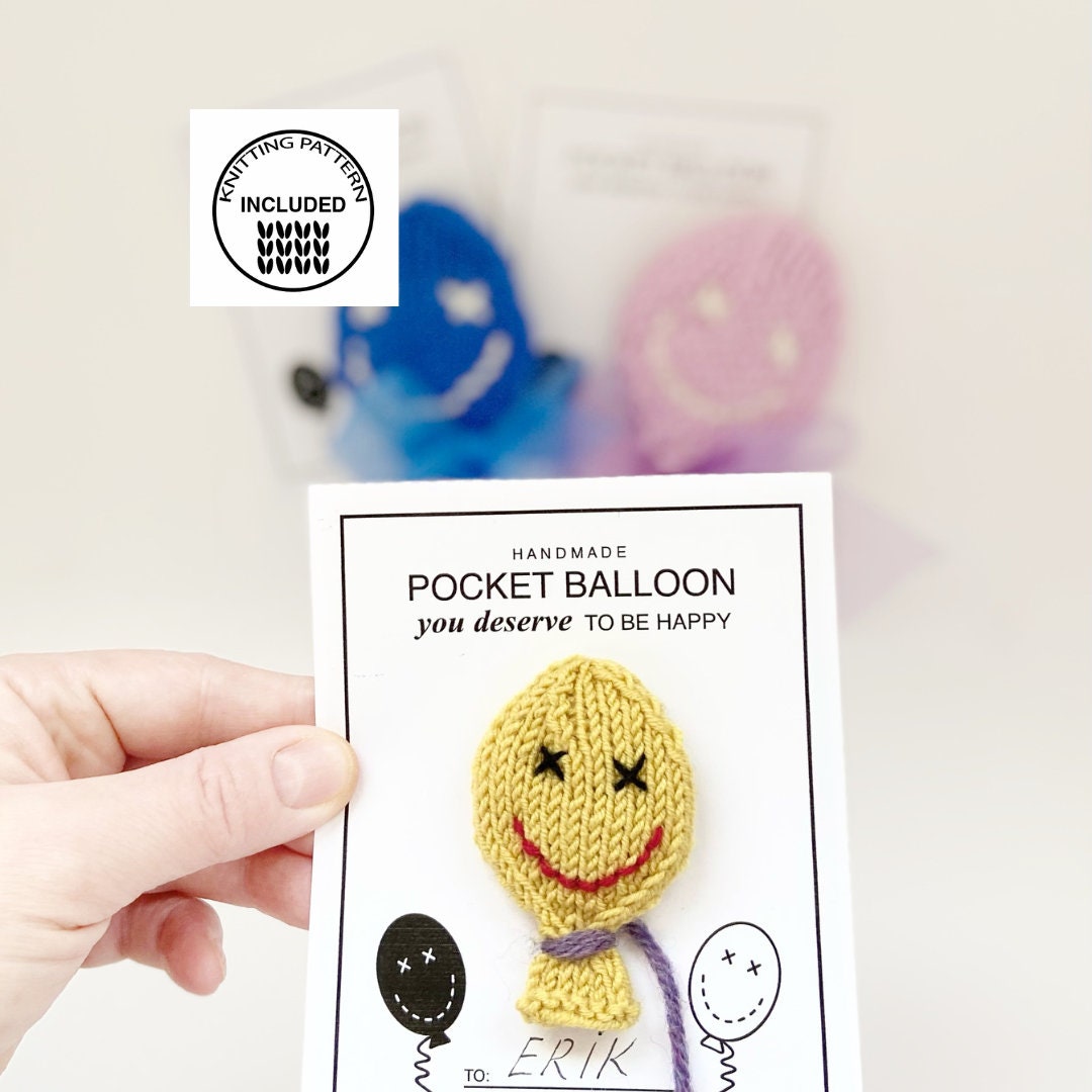 PRINTABLE Pocket BALLOON Tags, Handmade Knitting Balloon Pattern PDF ...