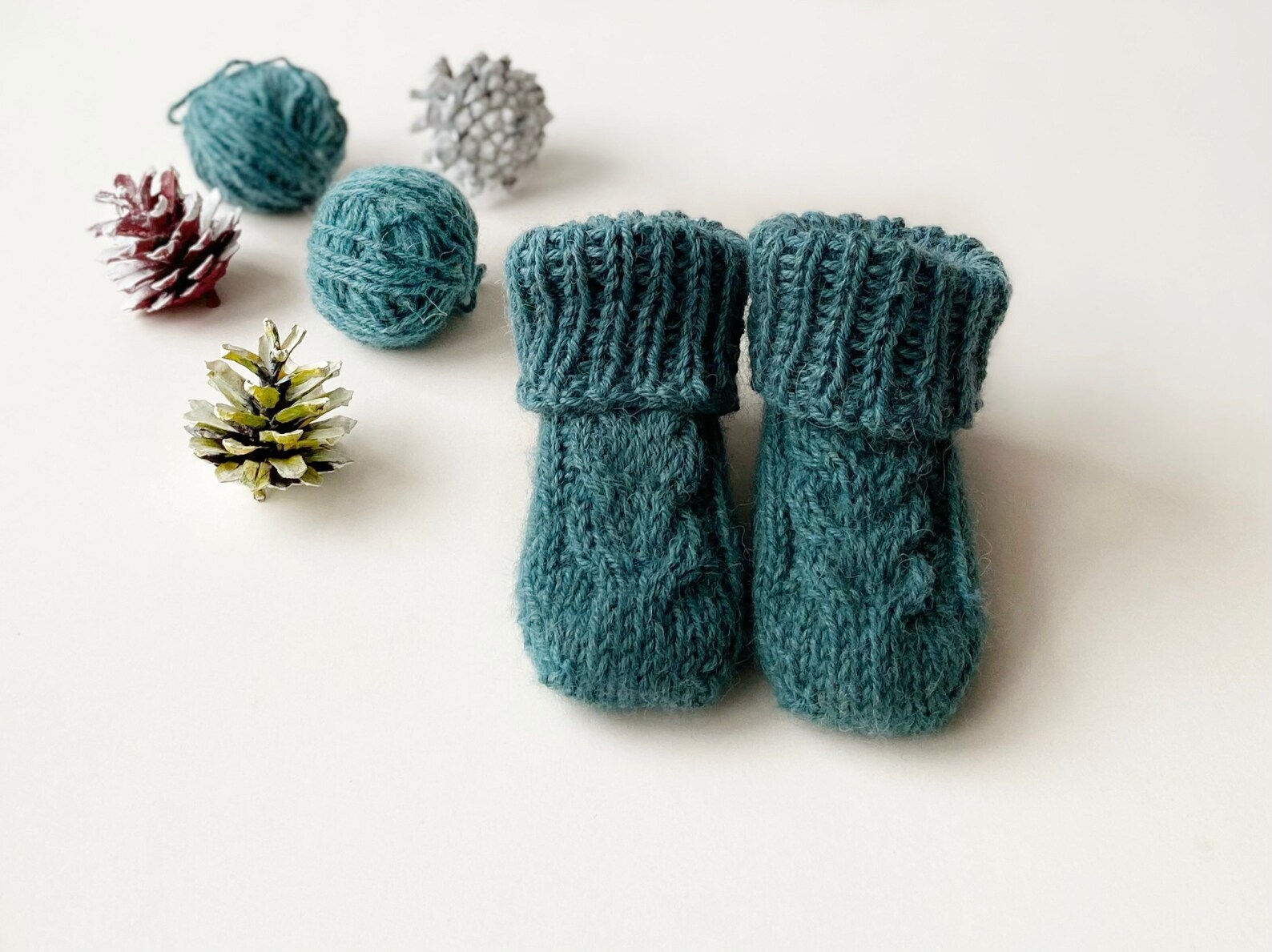 Knit Baby Socks Pattern PDF, Cable Knit Booties, Easy Baby Socks ...