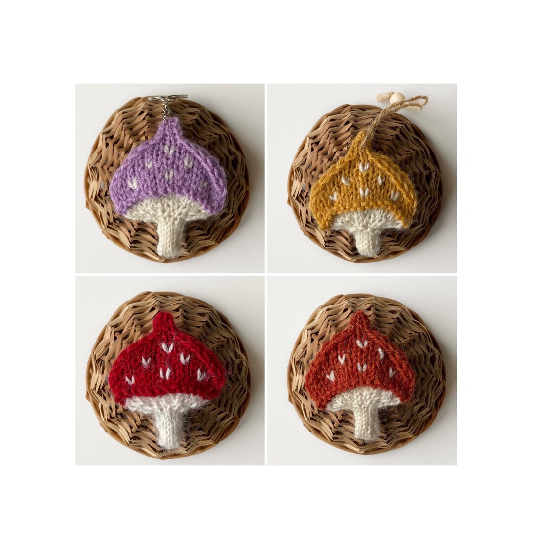 MUSHROOM Applique Knit Pattern, MUSHROOM Knitted Pattern, MUSHROOM ...