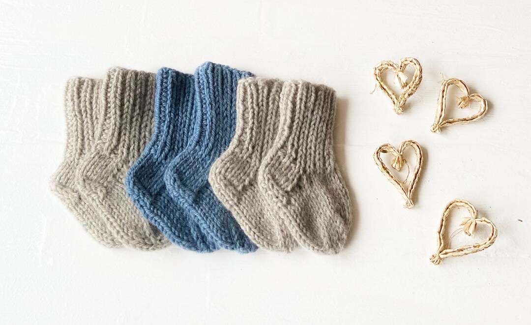Knit Baby Socks Pattern PDF, Easy Worsted Wool Booties, Beginner ...