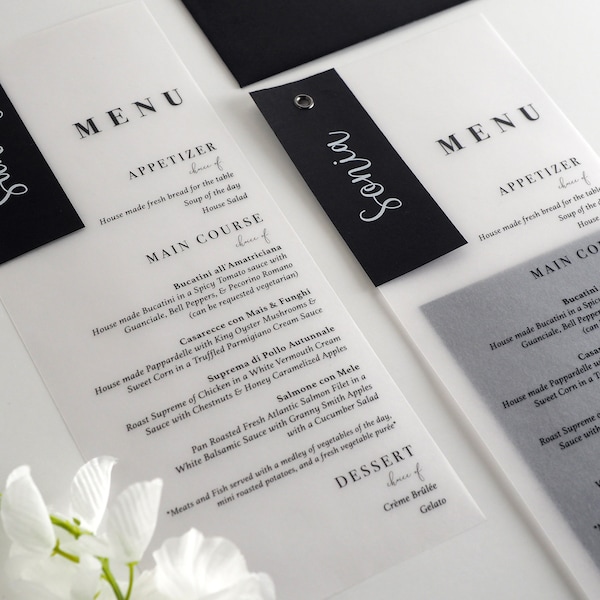 Name Tags With Menu - Etsy