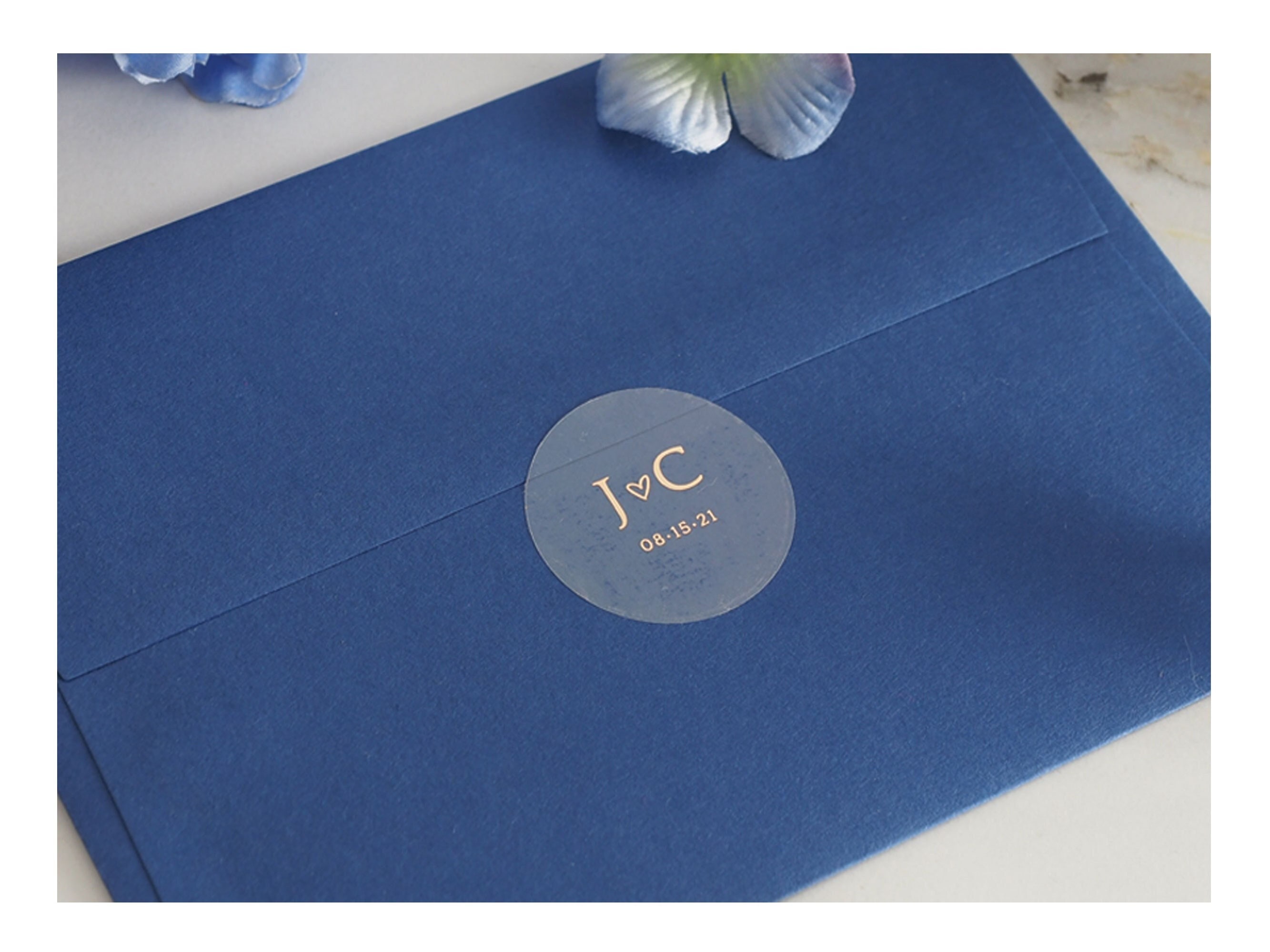 Real Foil Monogram Seal Initial Label Thank You Envelope - Etsy