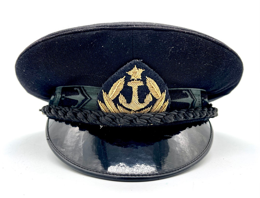 Rare Soviet Navy Cap Black Woolen Commander High Ranked Officer Captain ...