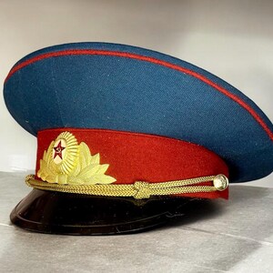 Soviet Vintage Military Commander Visor Cap High Rank Officers Army Hat ...