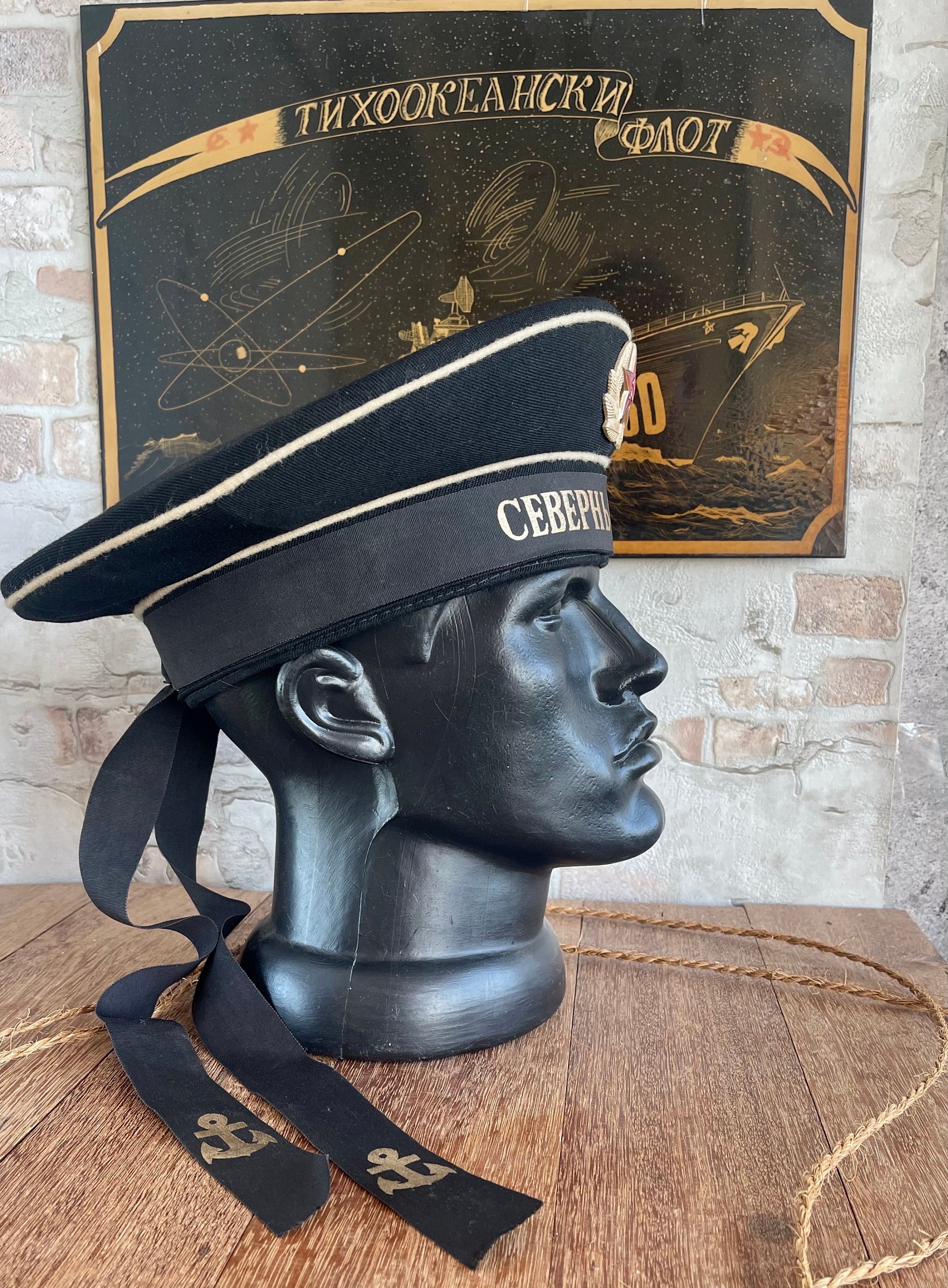 Soviet Navy Cap - Безкозырка - Sailor Hat- Size 53 - North Fleet - USSR ...