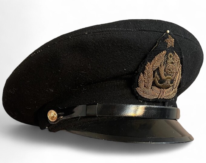Rare Soviet Navy Cap Black Woolen Commander High Ranked Officer Captain ...