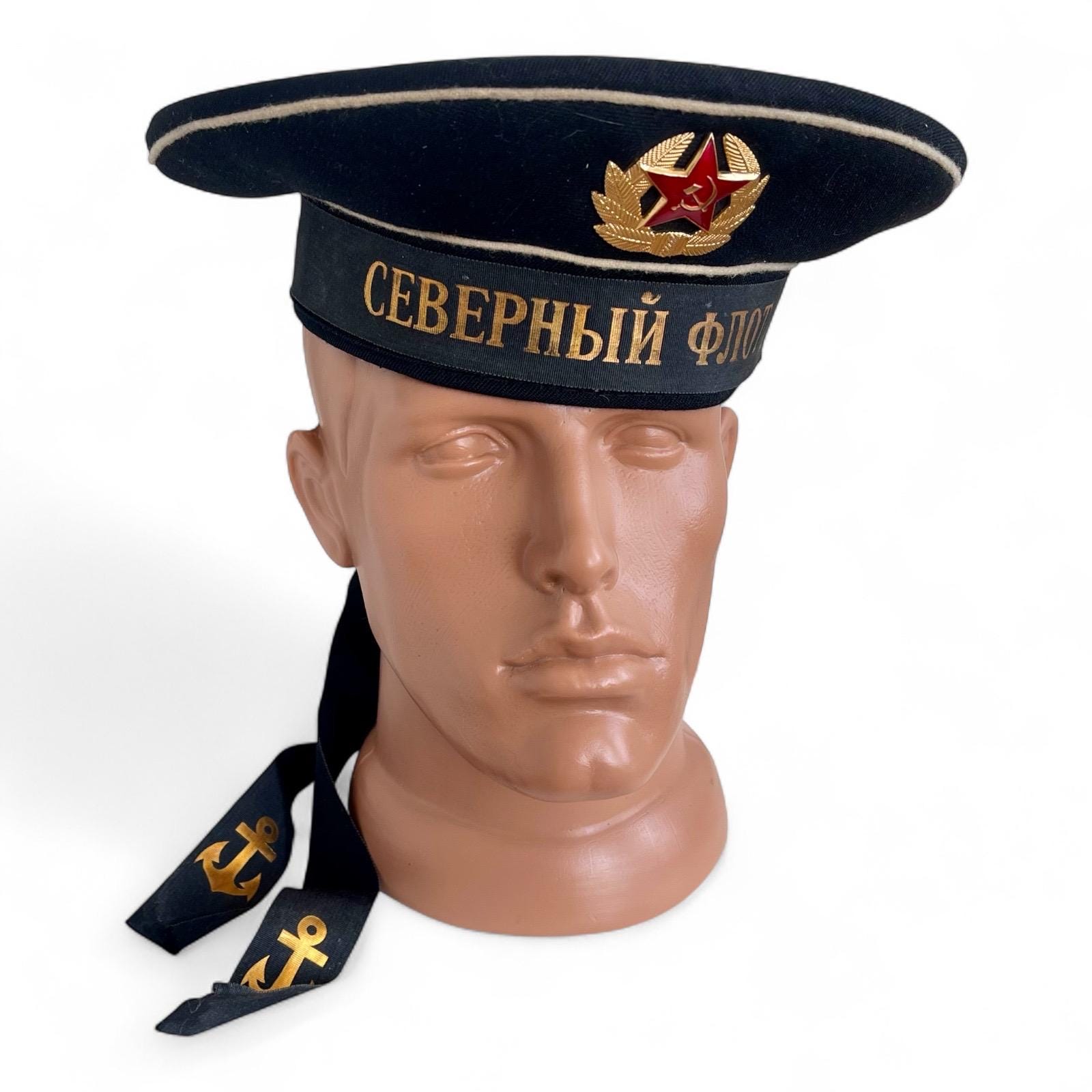 Soviet Navy Cap - Безкозырка - Sailor Hat- Size 53 - North Fleet - USSR ...