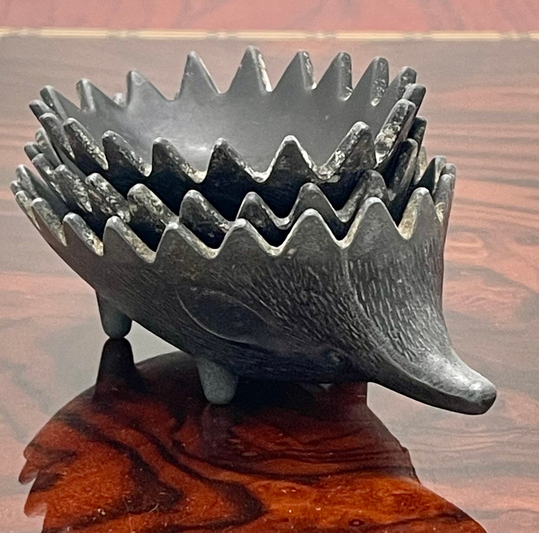Soviet Vintage Figurine Hedgehog, Set of 3, Metal Astray Mid- Century ...