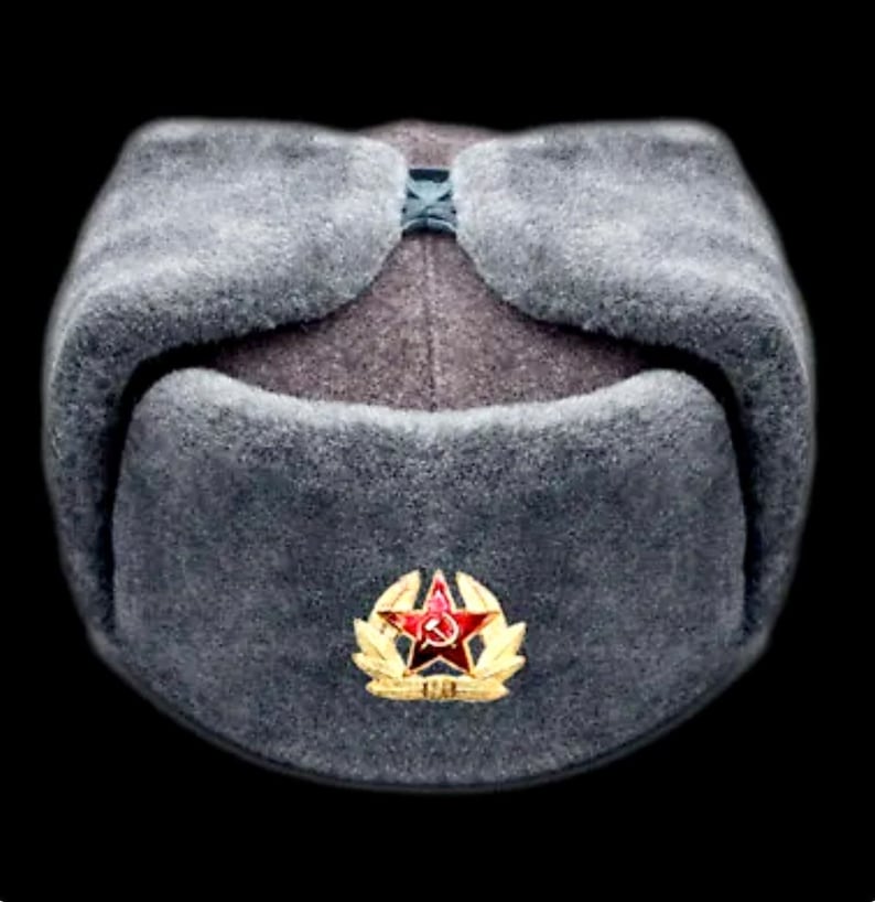 Soviet Military Hat - Winner Army Hat - Classic Ushanka- Sheepskin Hat ...