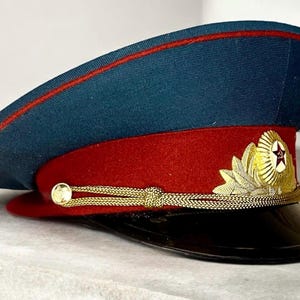 Soviet Vintage Military Commander Visor Cap High Rank Officers Army Hat ...