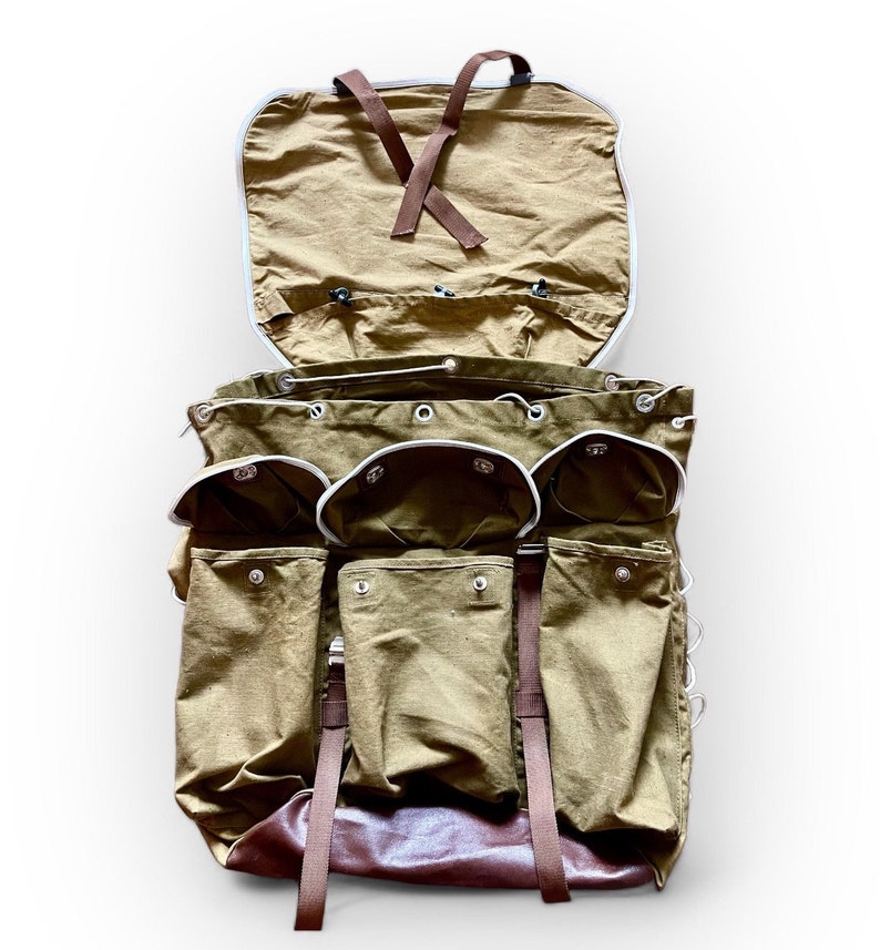 Vintage Large Backpack Soviet Hiking Camping Outdoor Backpack Brown ...