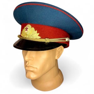 Soviet Vintage Military Commander Visor Cap High Rank Officers Army Hat ...