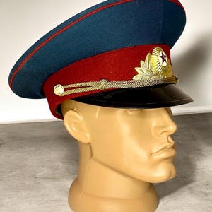 Soviet Vintage Military Commander Visor Cap High Rank Officers Army Hat ...