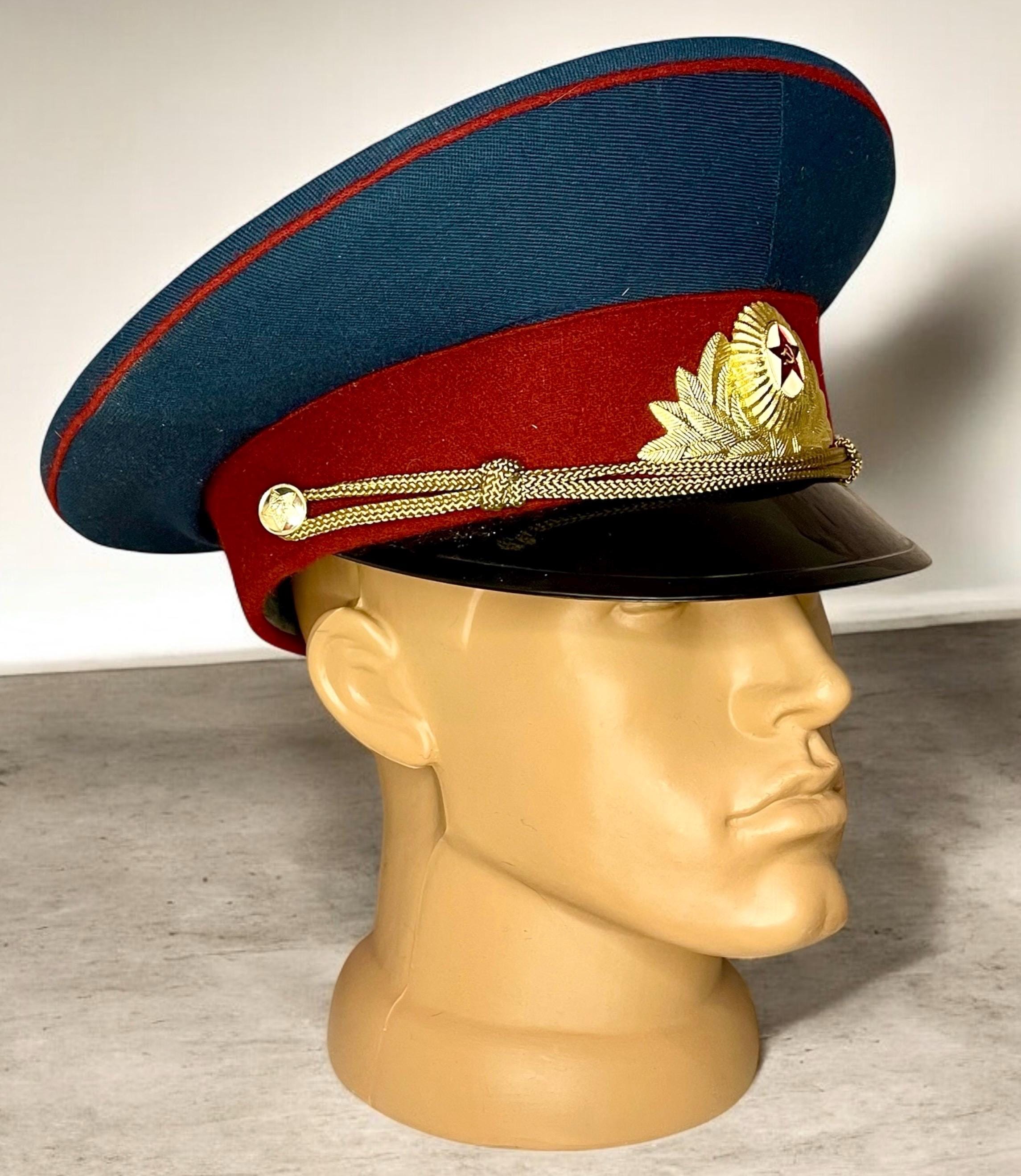 Soviet Vintage Military Commander Visor Cap High Rank Officers Army Hat ...