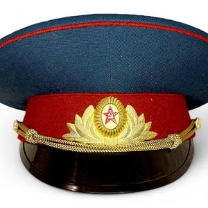 Soviet Vintage Military Commander Visor Cap High Rank Officers Army Hat ...