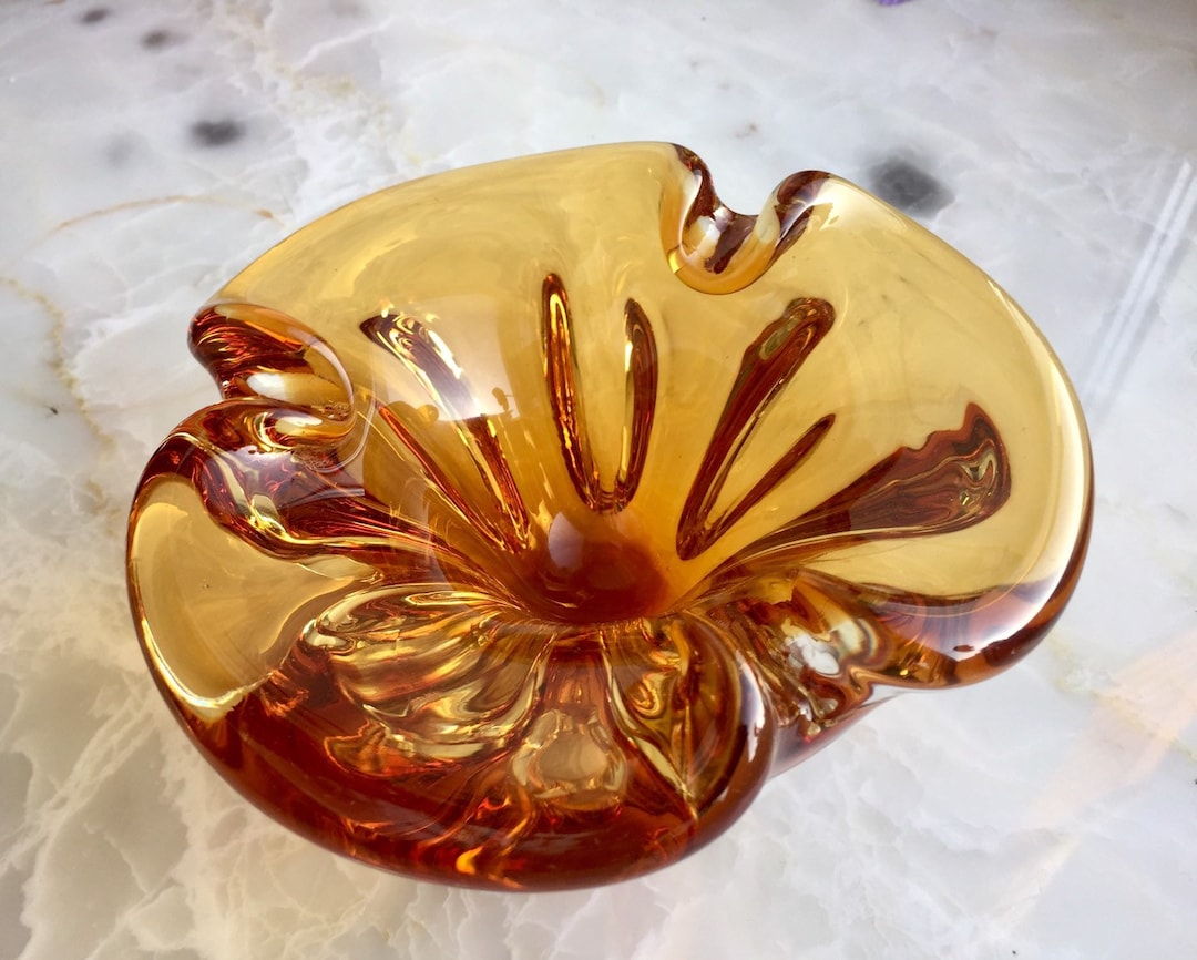 Amber Color Glass Bowl Seguso,ashtray Venetian Art Glass,1970s - Etsy