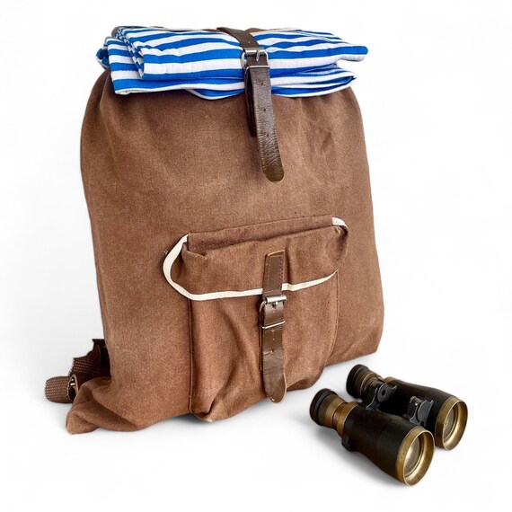 Vintage brown backpack soviet - Gem