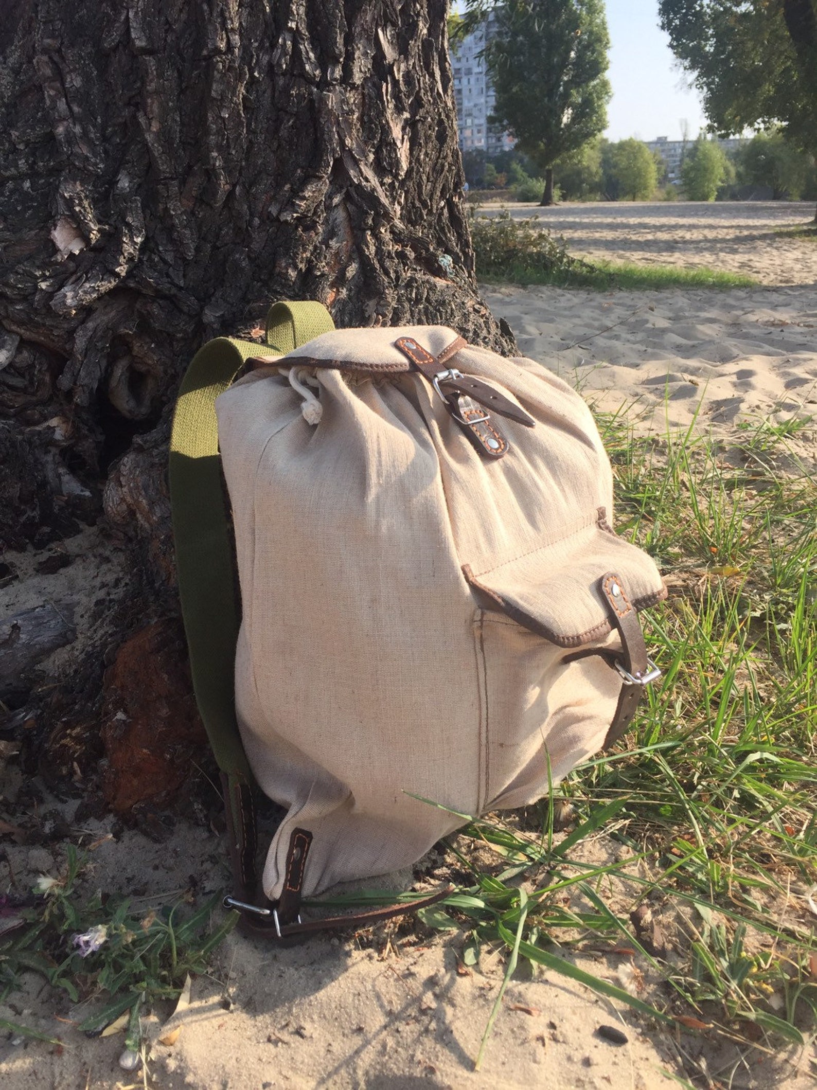 Khaki Vintage Backpack Canvas Soviet Hiking Backpack Sand - Etsy
