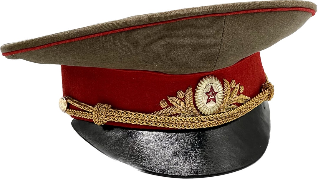 Soviet Russian General Visor Cap Military Red Army Hat USSR - Etsy