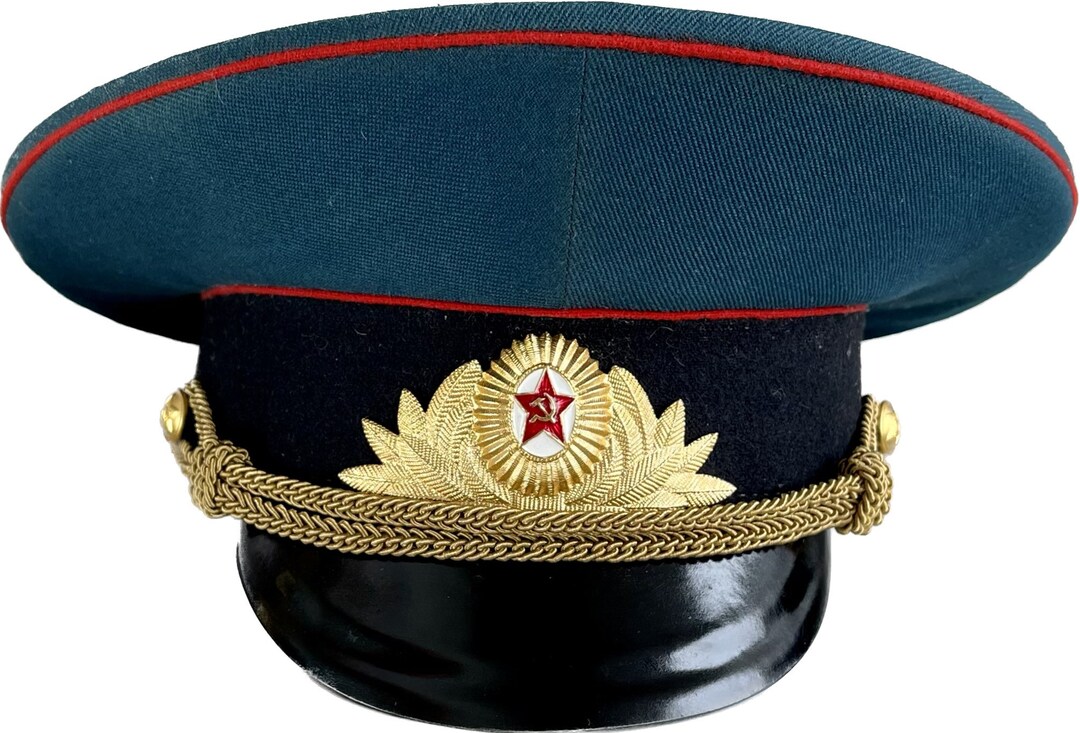 Soviet Army Cap- Authentic Officers Cap,-size 56, US M Vintage Red Army ...