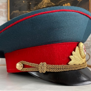 Soviet Vintage Military Commander Visor Cap High Rank Officers Army Hat ...