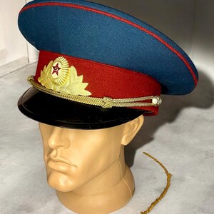 Soviet Vintage Military Commander Visor Cap High Rank Officers Army Hat ...