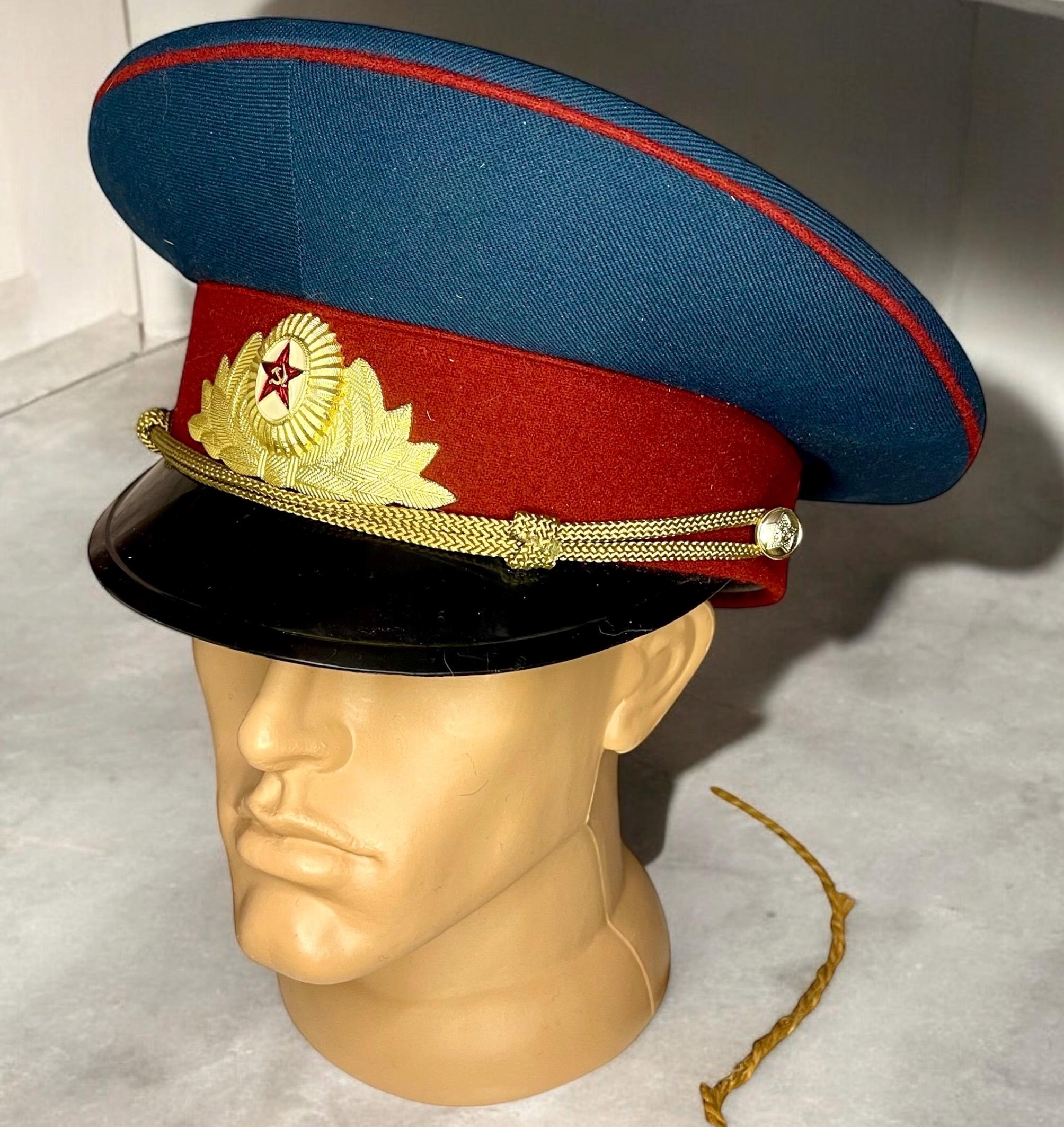 Soviet Vintage Military Commander Visor Cap High Rank Officers Army Hat ...