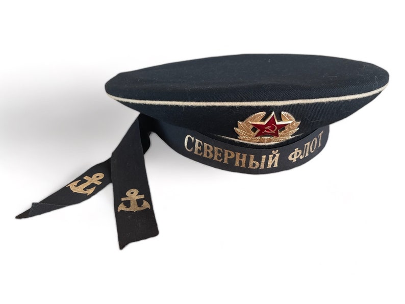 Soviet Navy Cap - Безкозырка - Sailor Hat- Size 53 - North Fleet - USSR ...