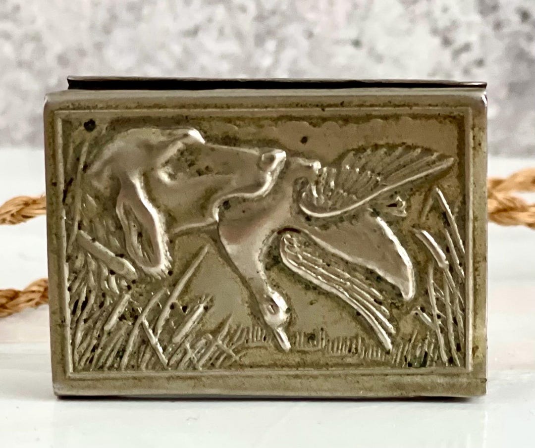 Soviet Vintage Match Holder Metal Matchbox Case Melchior Hinting Dog W ...