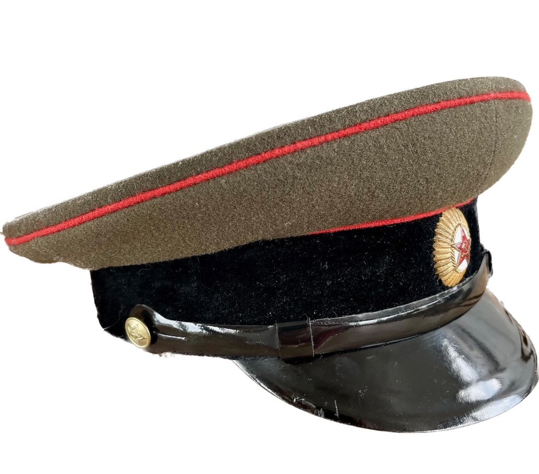Vintage Soviet Visor Cap High Rank Officer Military Hat Red Army USSR ...
