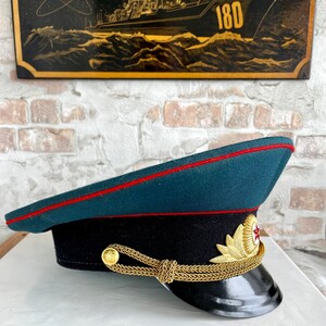 Soviet Army Cap- Authentic Officers Cap,-size 56, US M Vintage Red Army ...