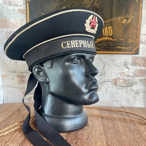Soviet Navy Cap - Безкозырка - Sailor Hat- Size 53 - North Fleet - USSR ...