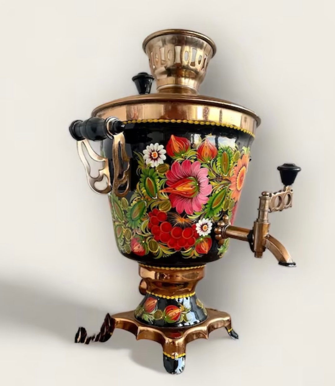 Soviet Vintage Samovar Red W/ Black Electric Hand Painted - Etsy