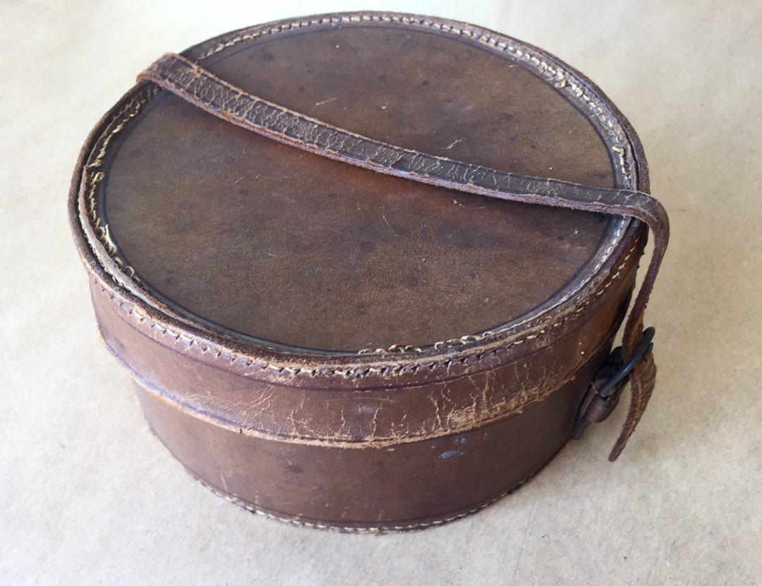 Vintage Leather Box Brown Retro Storage Trinket Case Home Decor ...