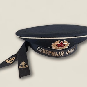 Soviet Navy Cap - Безкозырка - Sailor Hat- Size 53 - North Fleet - USSR ...
