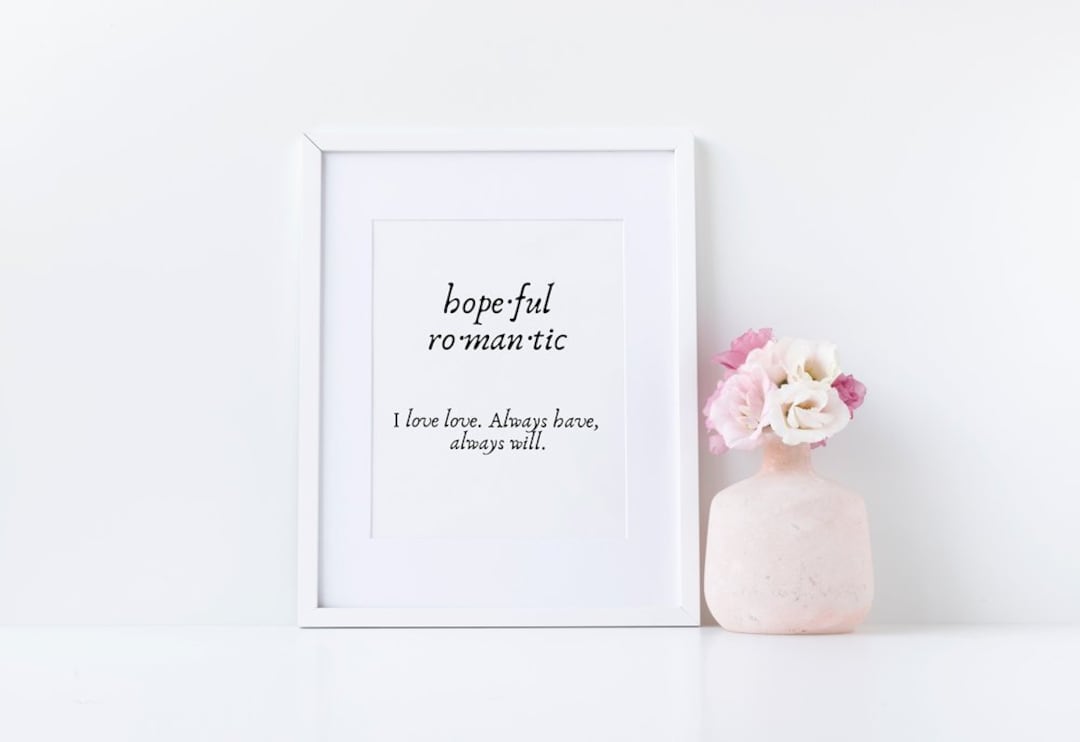 Hopeful Definition Print, Romantic Gifts for Her, Definition Poster ...