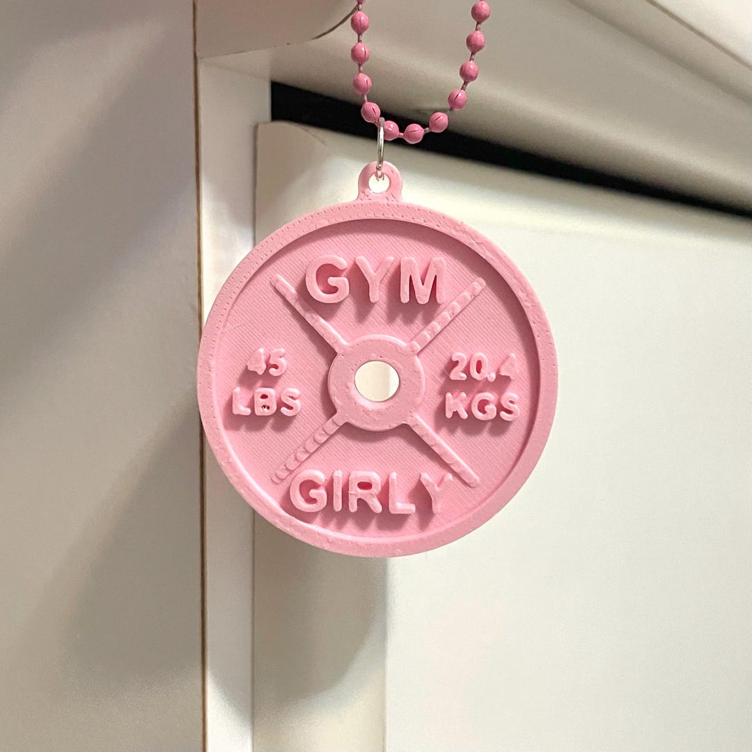 Gym Girly Barbell Weight Lifting Keychain 3d Printed, Gift for Gym ...