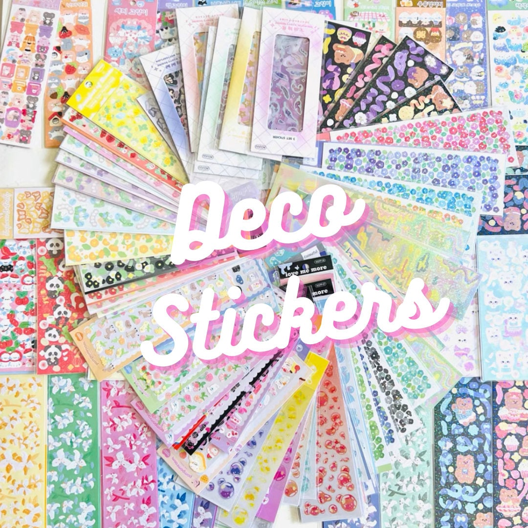 100 Deco Sticker Sheets Mystery Pack deco Stickers,korean Deco Stickers ...