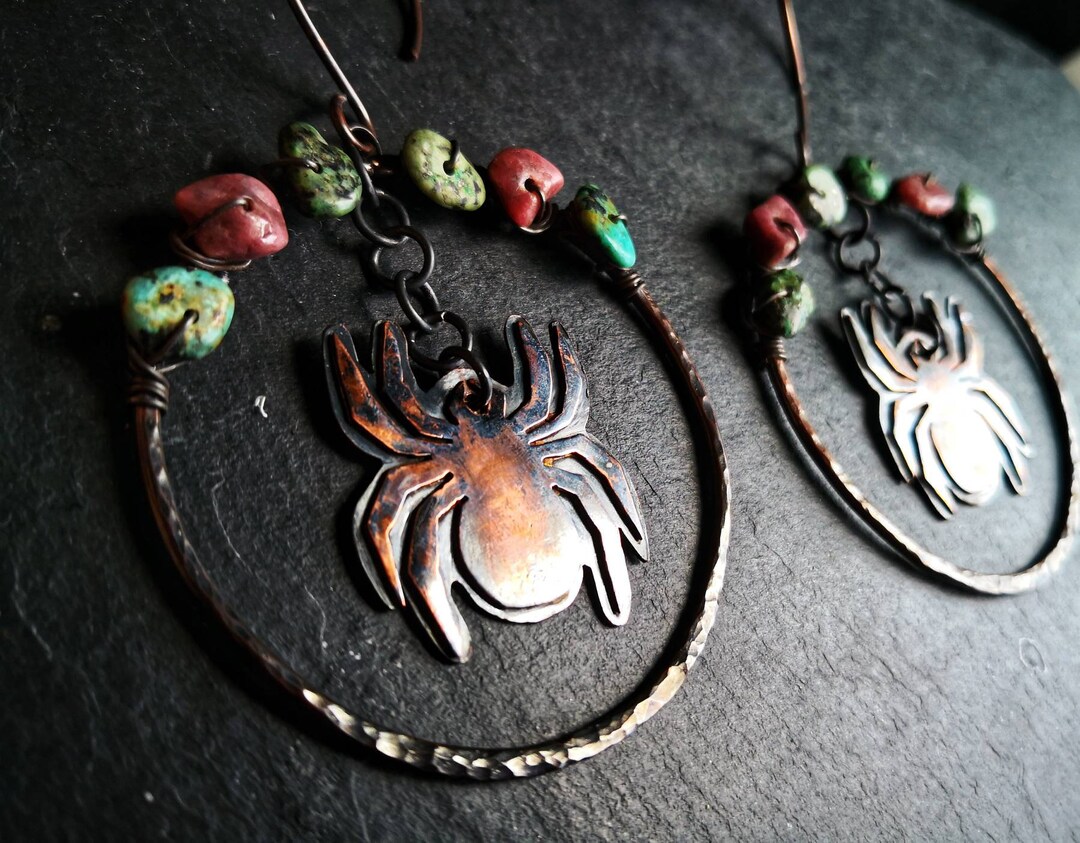 Hoop Ear Hangers, Spider Earrings, Ear Hangers, Alternative Jewelry ...
